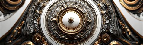 On A White Background An Abstract Fractal Circle Compass Is Shown