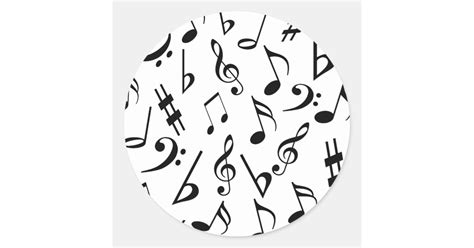 Musical Notes Music Stickers Black And White Zazzle