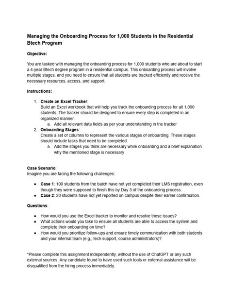 Operations Associate Assignment Pdf