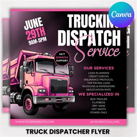 Truck Dispatcher Flyer Truck Services Flyer Broker Freight