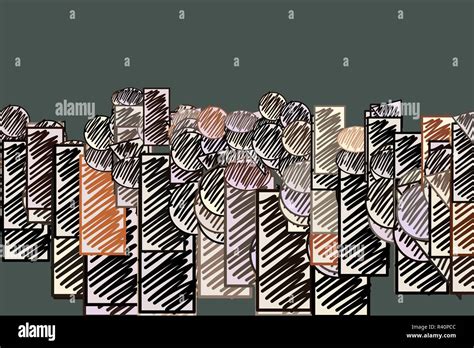 Mixed Or Mutiple Shapes Illustrations Background Abstract Hand Drawn