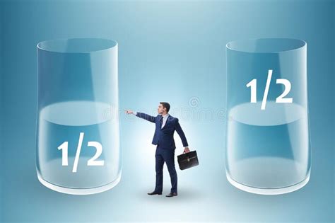 Businessman In Half Empty Half Full Glass Concept Stock Image Image Of Concept Health 271069663