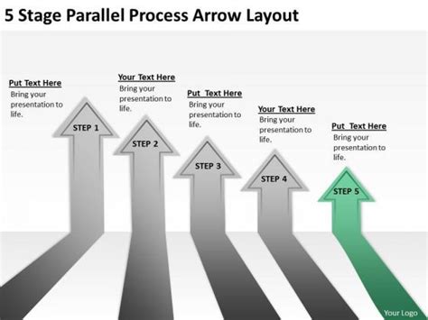 5 Stage Parallel Process Arrow Layout Ppt How To Prepare Business Plan