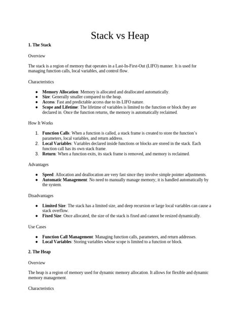Stack Vs Heap Pdf