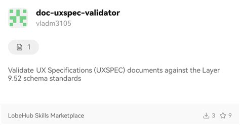 Doc Uxspec Validator Skills Market · Lobehub