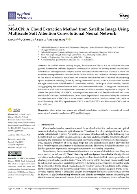 Pdf Msacn A Cloud Extraction Method From Satellite Image Using Multiscale Soft Attention