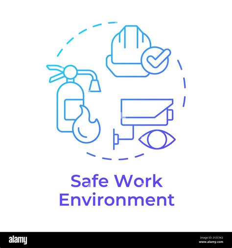 Safe Work Environment Blue Gradient Concept Icon Stock Vector Image