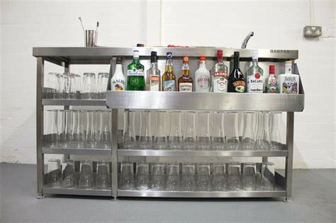 Modular Cocktail Station Insulated Ice Well And Bar Sink With Shelving