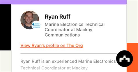 Ryan Ruff Marine Electronics Technical Coordinator At Mackay Communications The Org
