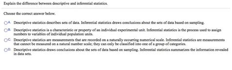 Solved Explain The Difference Between Descriptive And