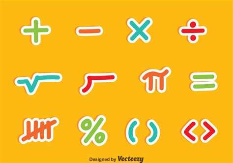 Math Symbols Colorful Vector Sets 105587 Vector Art At Vecteezy