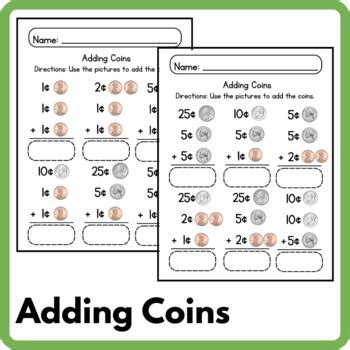 Free Printable Addition Worksheets Using Coins