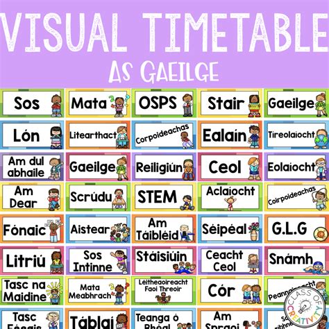 Gaeilge Visual Timetable