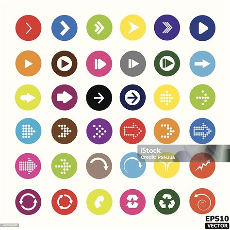 Arrrows Sign Or Icon Set Stock Illustration Download Image Now Arrowhead Below Black Color