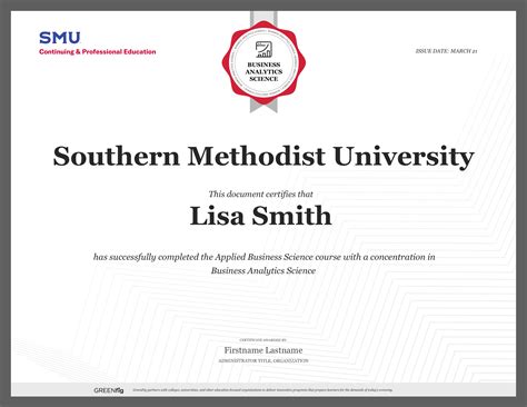 Business Analytics Certificate Course Southern Methodist University