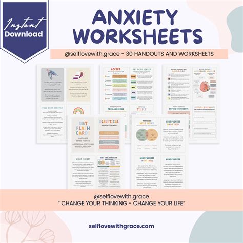 Anxiety Worksheets Bundle Therapy Tools Therapy Worksheets Anxiety