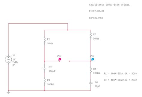 Capacitance Comparison Bridge Multisim Live