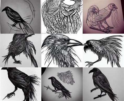 Raven Drawing Tattoo