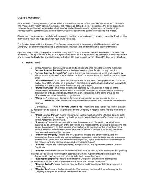 Fillable Online Licensing Agreement Definition Example Types And