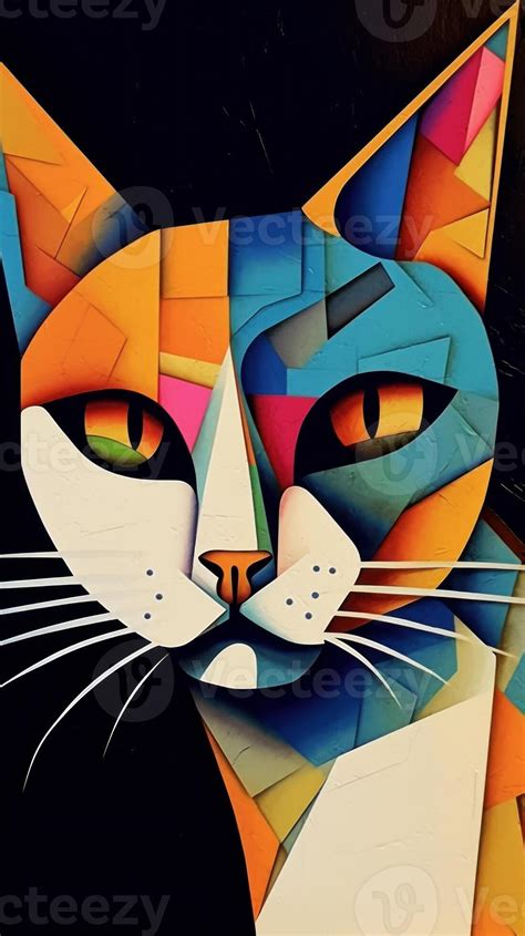 Abstract Cat Picasso Art Illustration Colorful Art Work 22885864 Stock