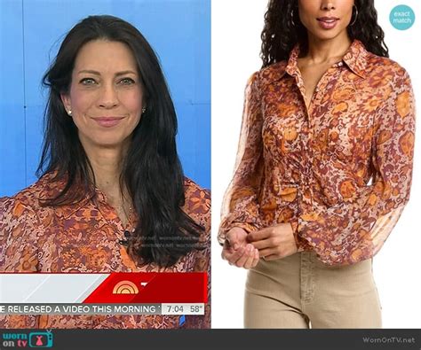 Wornontv Dr Natalie Azars Orange Abstract Print Blouse On Today Dr