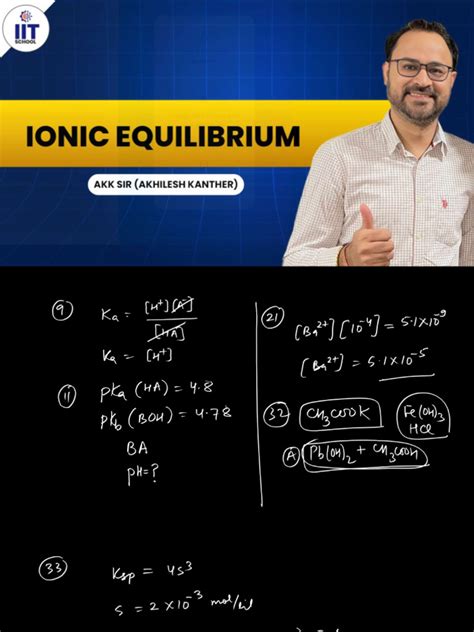 Ionic Equilibrium L 15 Class Notes Jee Mains Discussion Pdf