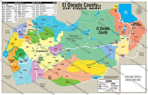 El Dorado County Zip Code Map Otto Maps
