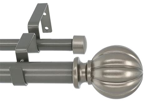 Meriville 1 Inch Diameter Double Window Treatment Curtain Rod Fluted