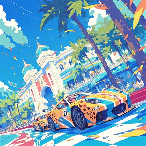 High Speed Thrill The Cheetah Racecar In Action Stock Illustration