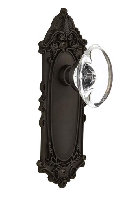 Nostalgic 711454 Victorian Backplate Woval Clear Glass Crystal Knob