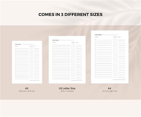 Task Triage Printable Brain Dump Task List Task Tracker Pdf In A5 A4 Us Letter Minimalist