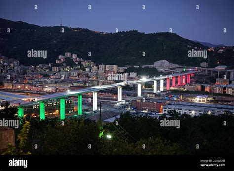 Construction Site Of New Bridge Of Genoa Designed By Renzo Piano Genoa