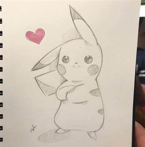 Dalia1992 On Instagram “ Love Pikachu 💗” Anime Canvas Art Sketches