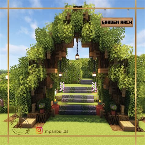 Minecraft Garden Ideas Decorations Arch Minecraft Garden Minecraft Houses Cute Minecraft Houses