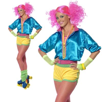 70s Roller Girl Costume Beautiful Woman Skating With Roller Skates And