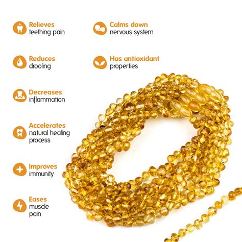 Baltic Amber Teething Necklace For Babies Honey Color Polished