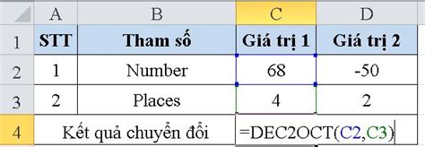học cách sử dụng hàm tính dec2oct trong office excel hàm dec2oct là hàm tính chuyển đổi một số