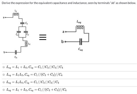 solved derive the expression for the equivalent capacitance