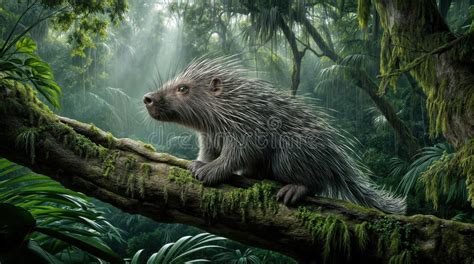 A Prehensile Tailed Porcupine Coendou Stock Illustration Illustration