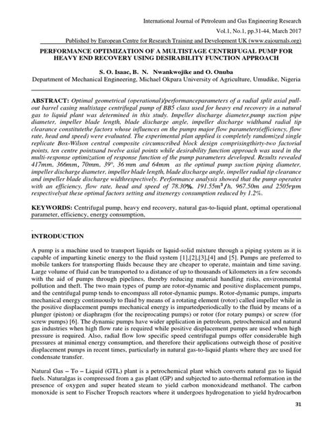 Performance Optimization Of A Multistage Centrifugal Pump For Heavy End