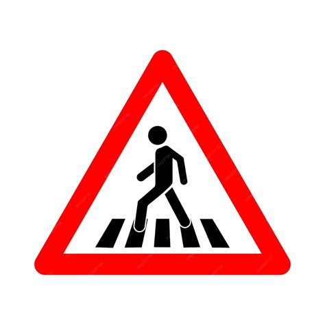 Señal De Cruce Para Peatones Señal De Advertencia Triángulo Rojo
