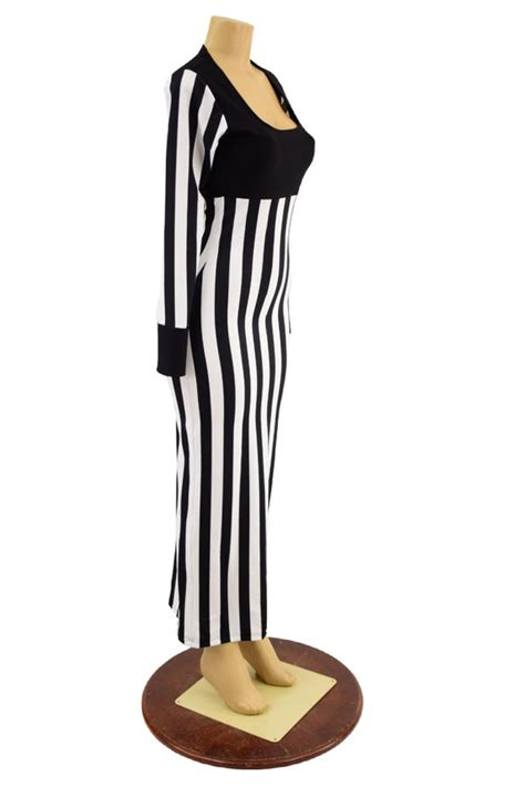 Cameron Diaz The Mask Black And White Striped Dress