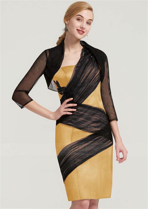 Sheathcolumn One Shoulder Sleeveless Knee Length Satin Mother Of The