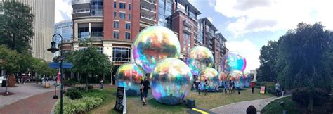 Modern Public Sculpture In Charlotte City Center Iridescent Balloons