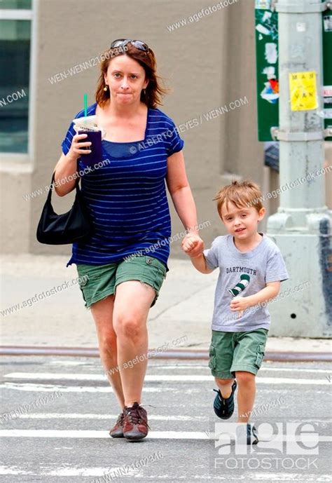 Rachel Dratch Carrying A Starbucks Iced Coffee Spotted With Her Son