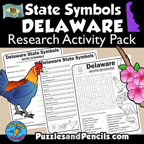 Delaware Symbols Word Search And Research Activity Pack 16 Fun Worksheets