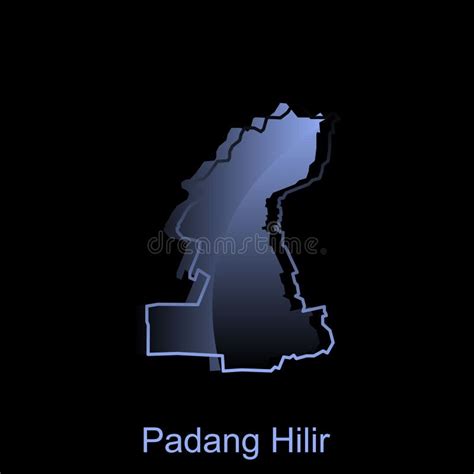 Map City Of Padang Lawas High Detailed Illustration Design North