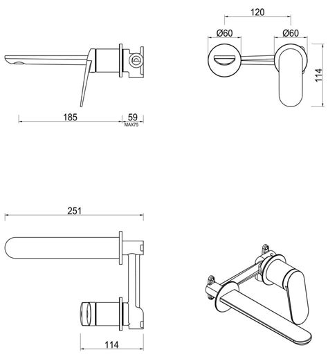 Lantra Wall Spout Combo 2p Trim Kit Only Gunmetal Builders