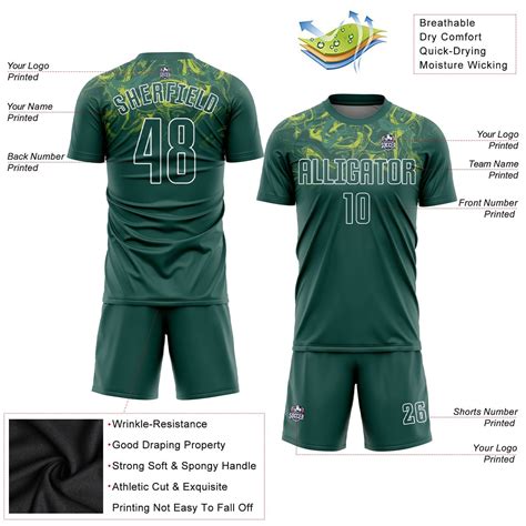 Custom Kelly Green Kelly Green Gold Sublimation Soccer Uniform Jersey