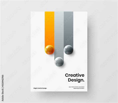 Simple Flyer Vector Design Concept Original Realistic Spheres